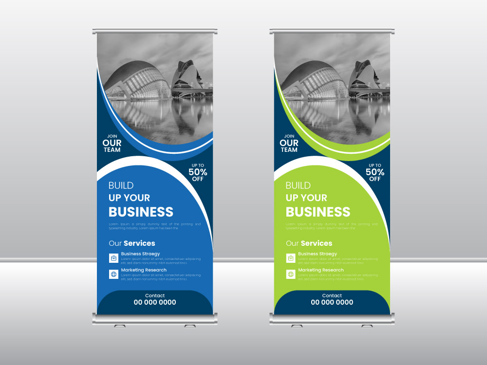 A creative roll up banner retractable banner ads or signage | Upwork