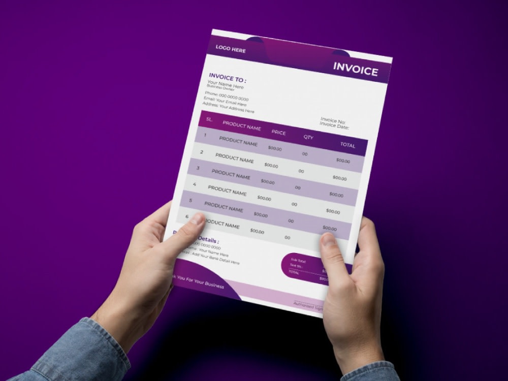 A fantastic eye catching modern invoice, order form, or price list ...