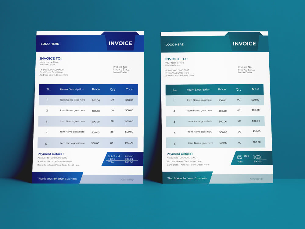 A fantastic eye catching modern invoice, order form, or price list ...