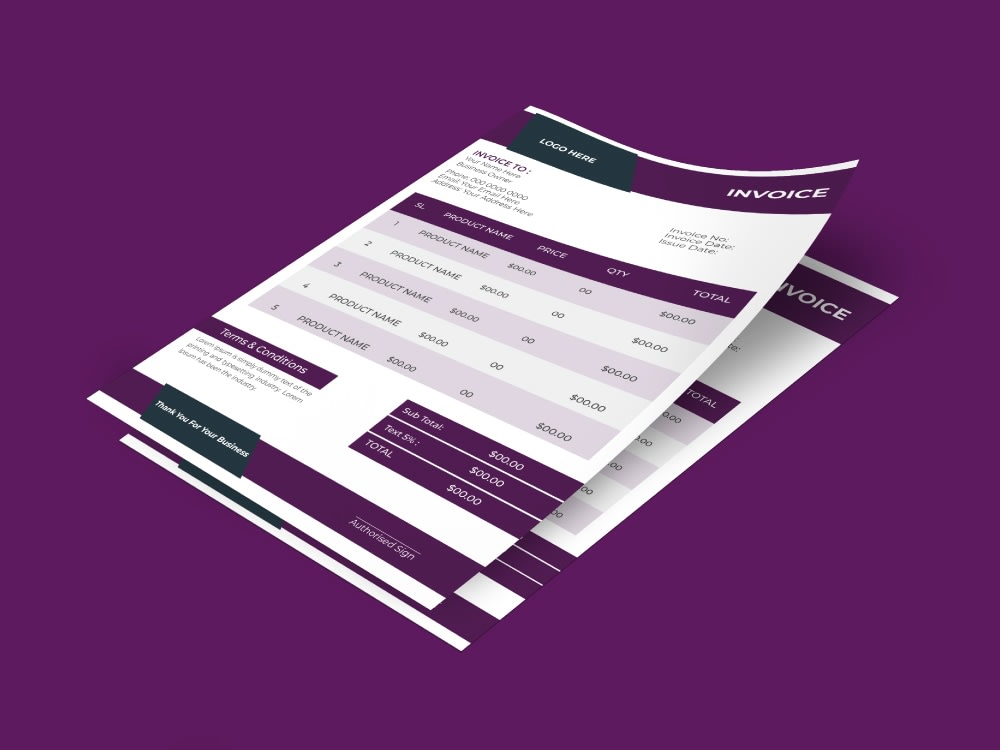 A fantastic eye catching modern invoice, order form, or price list ...