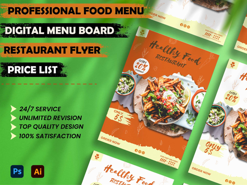 A Profession Food Menu & Restaurant Flyer Design And Price List | Upwork