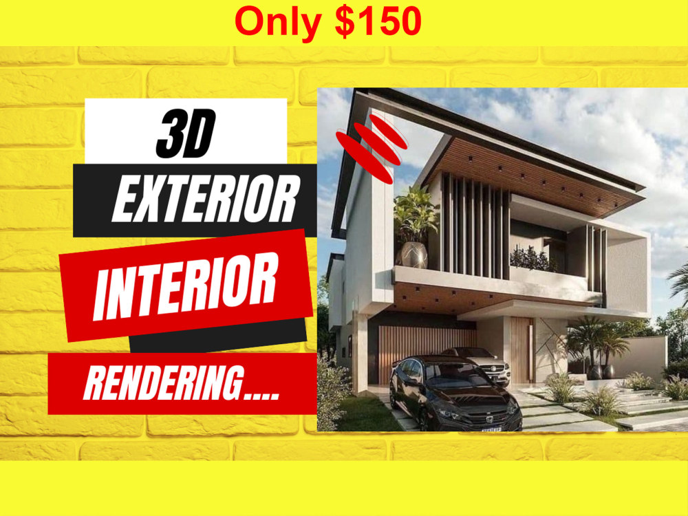 Fantastic quality of 3D rendering of exterior for house and building | Upwork