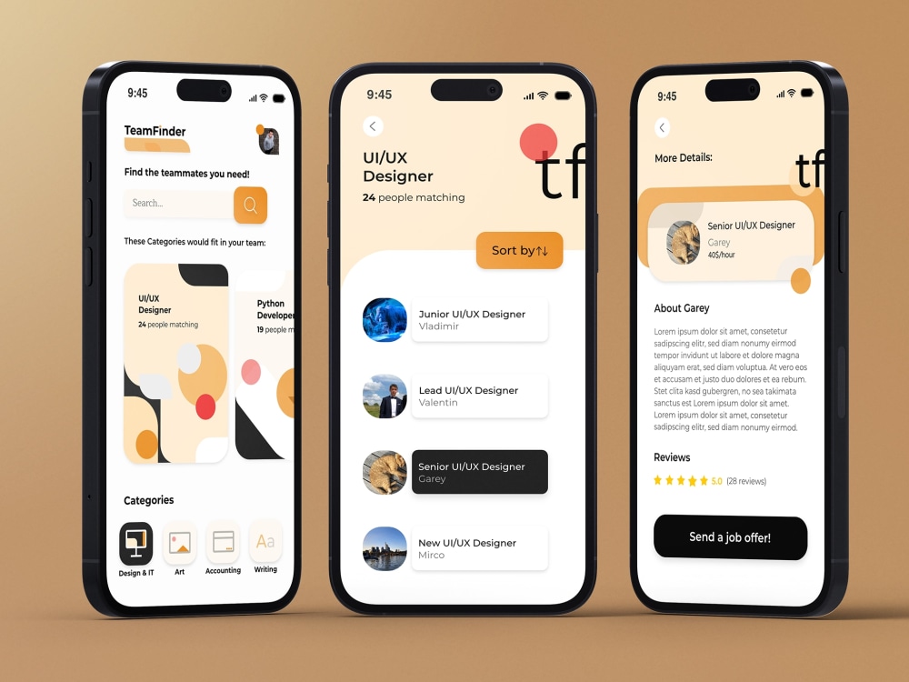 A mobile app design with an impressive UI UX design | Upwork
