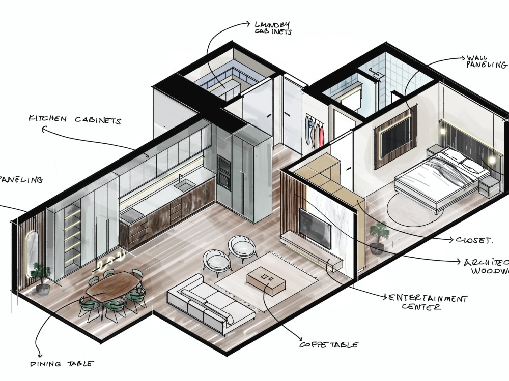 A high quality architecture drawing | Upwork