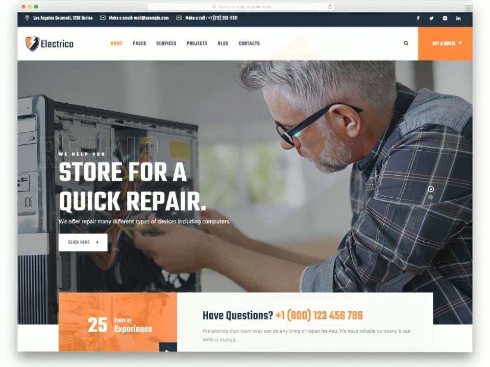 Computer repair website, mobile phone repair website with wordpress ...