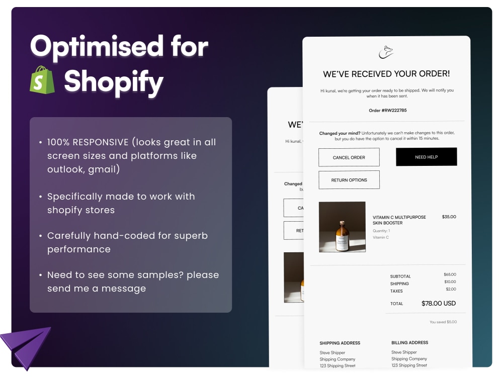 Custom shopify order notification email templates | Upwork