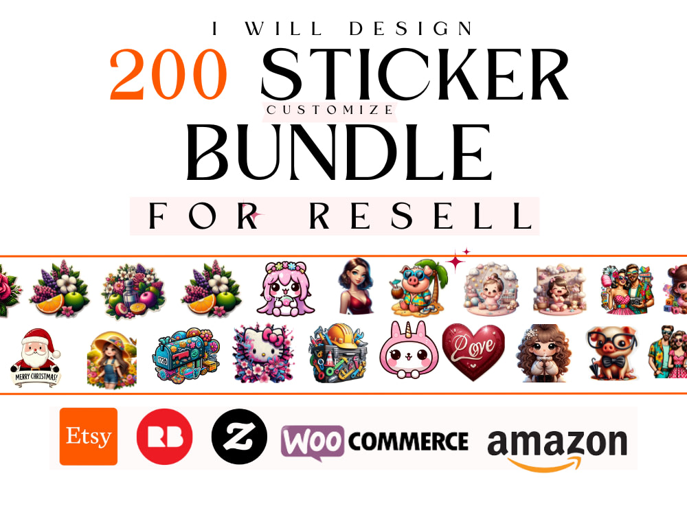 A customize sticker bundle to sell on etsy | Upwork
