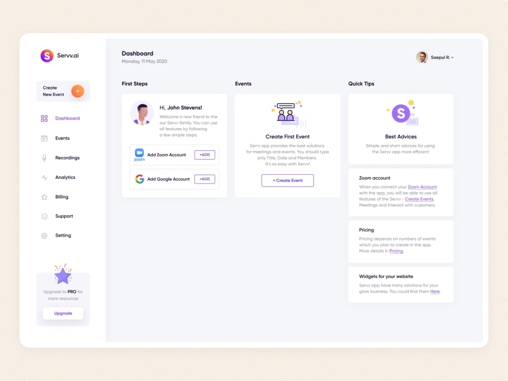A clean, modern design for you Saas product (Dashboard). UI/UX. Figma ...