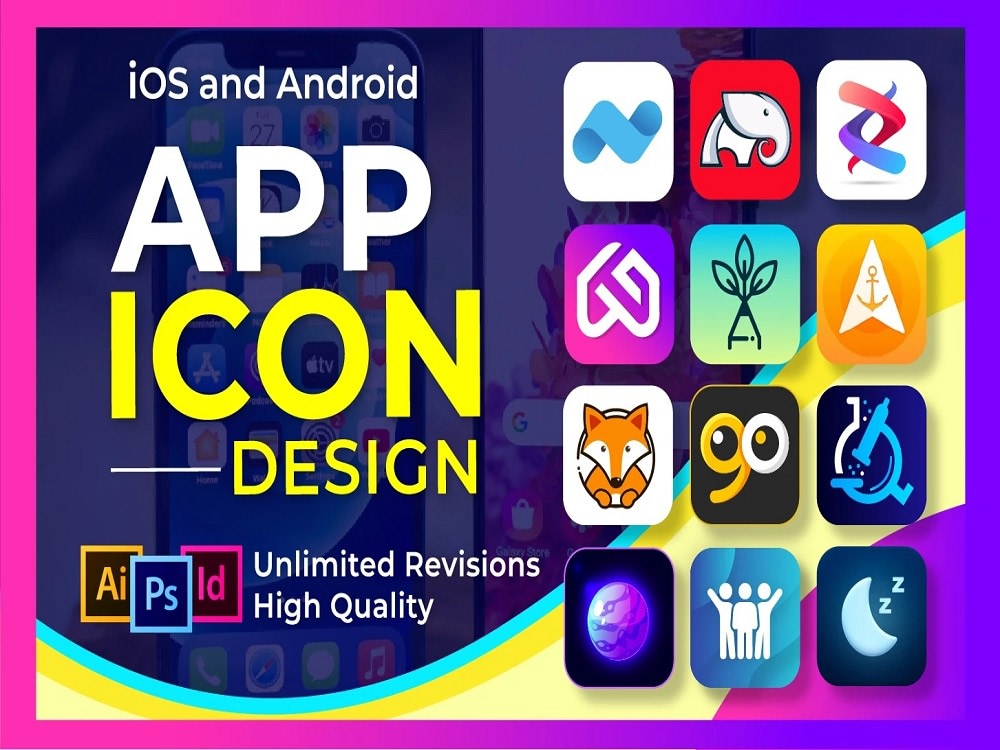 A fantastic moible app logo with adobe illustrator | Upwork