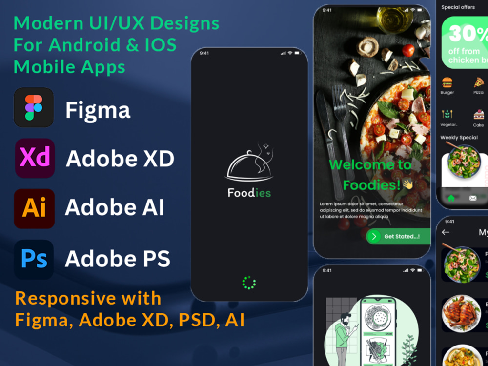 Modern Mobile APP UI/UX Design for Android & IOS: Figma, Adobe XD, AI ...