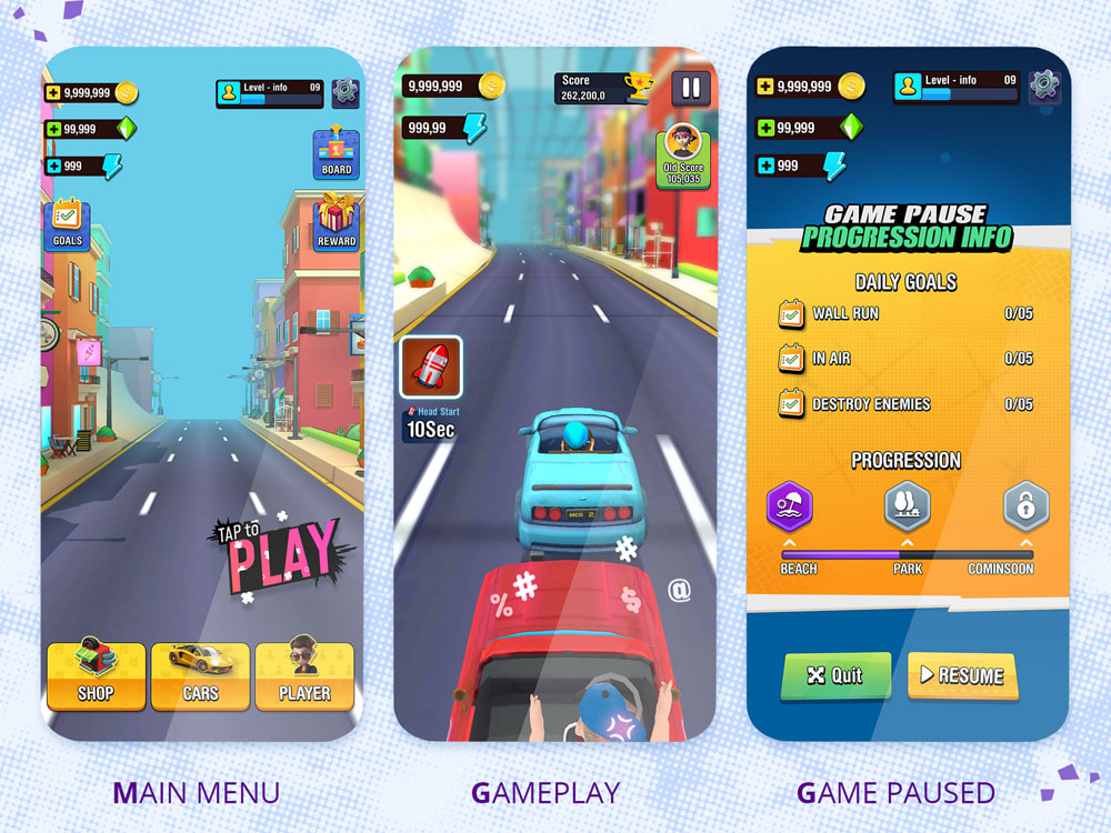 Perfoctional 2D Game UI/UX Designe | wireframe | GUI | UX flow | Upwork