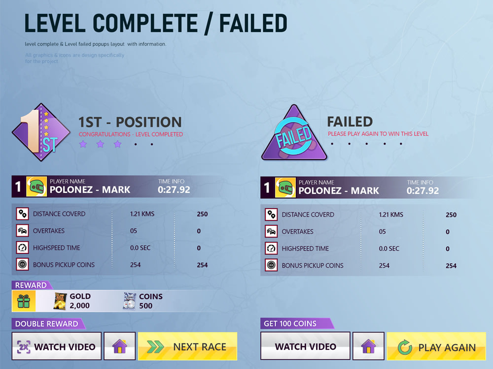 Perfoctional 2D Game UI/UX Designe | wireframe | GUI | UX flow | Upwork