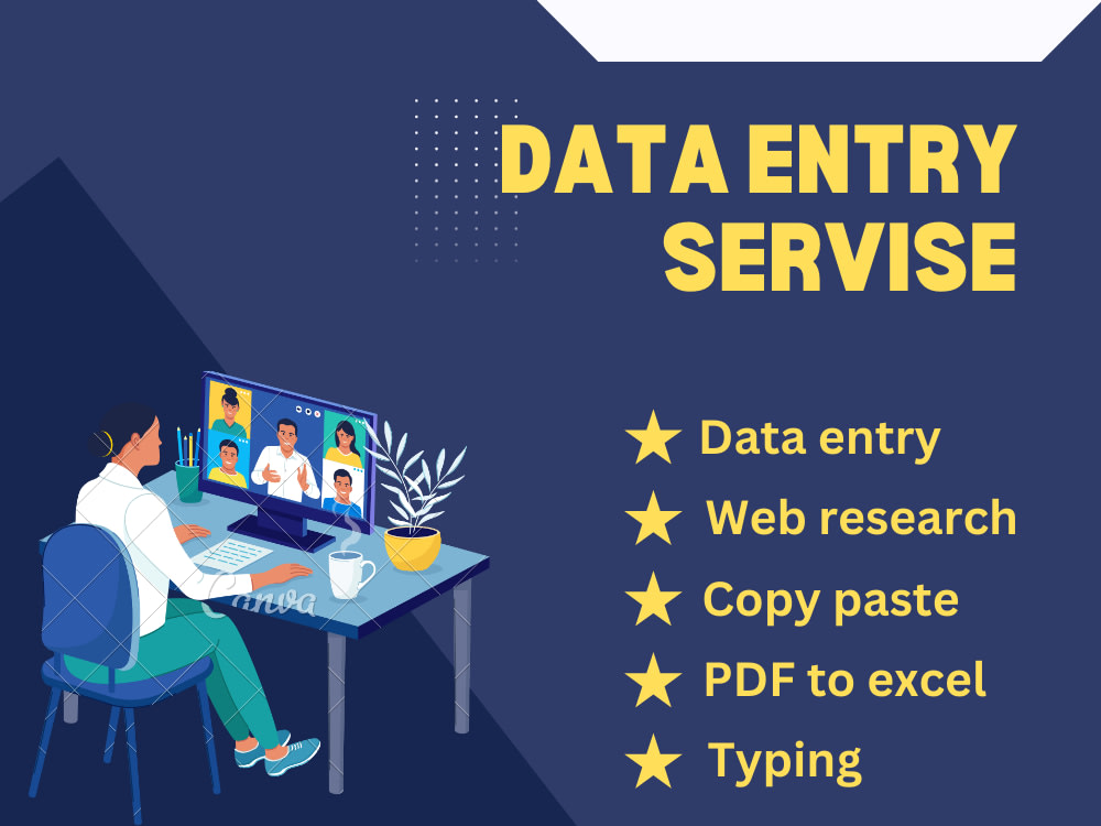 Data entry, web research, copy paste, typing, data collation | Upwork
