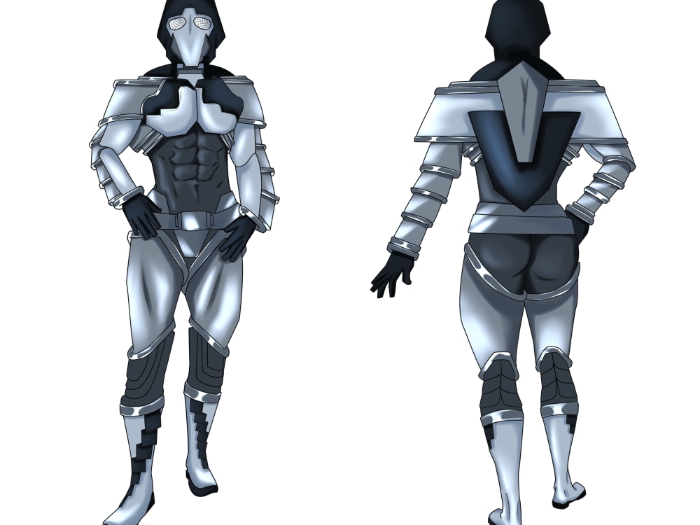 A fully rendered character reference sheet | Upwork