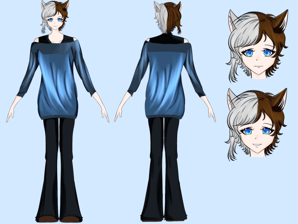 A fully rendered character reference sheet | Upwork