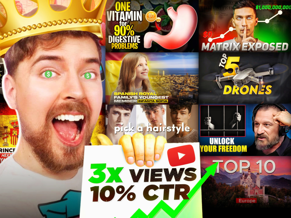 Eye-Catchy thumbnail with high CTR score | YouTube thumbnail | Upwork