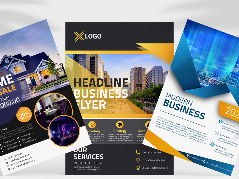High quality flyer, corporate flyer, real estate flyer within 24 hours ...