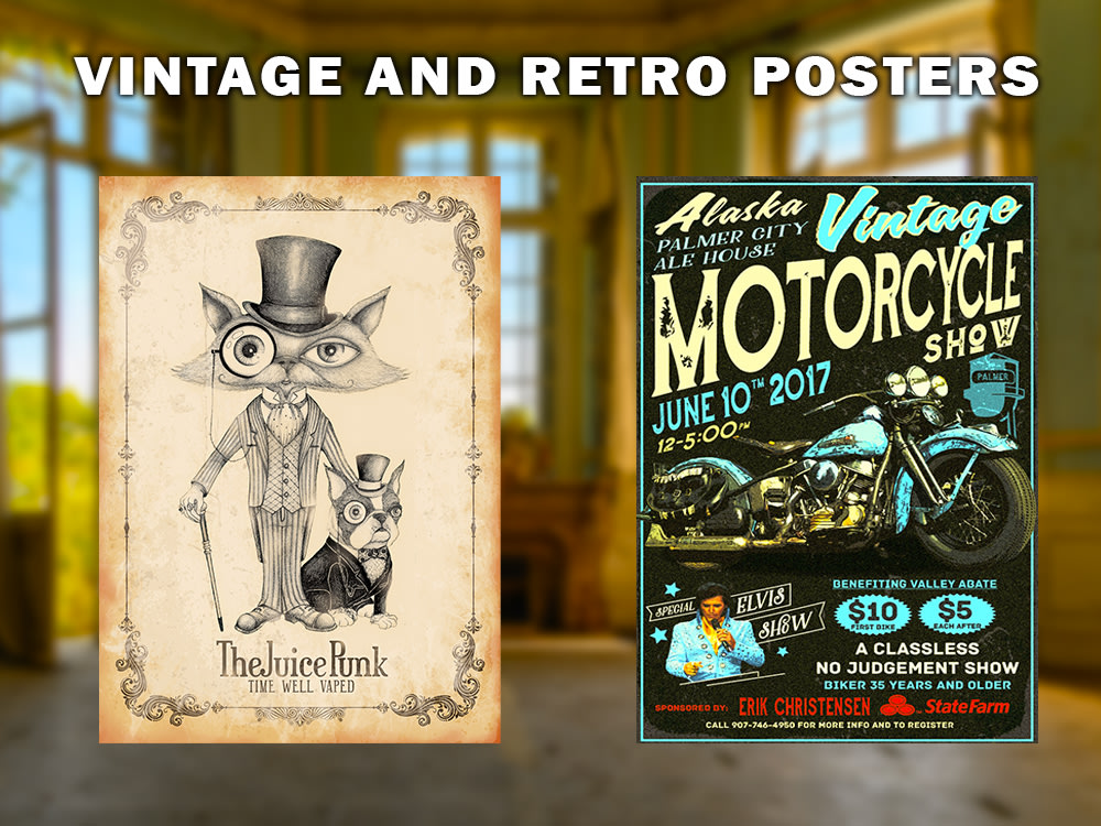 Vintage and retro style poster | Upwork