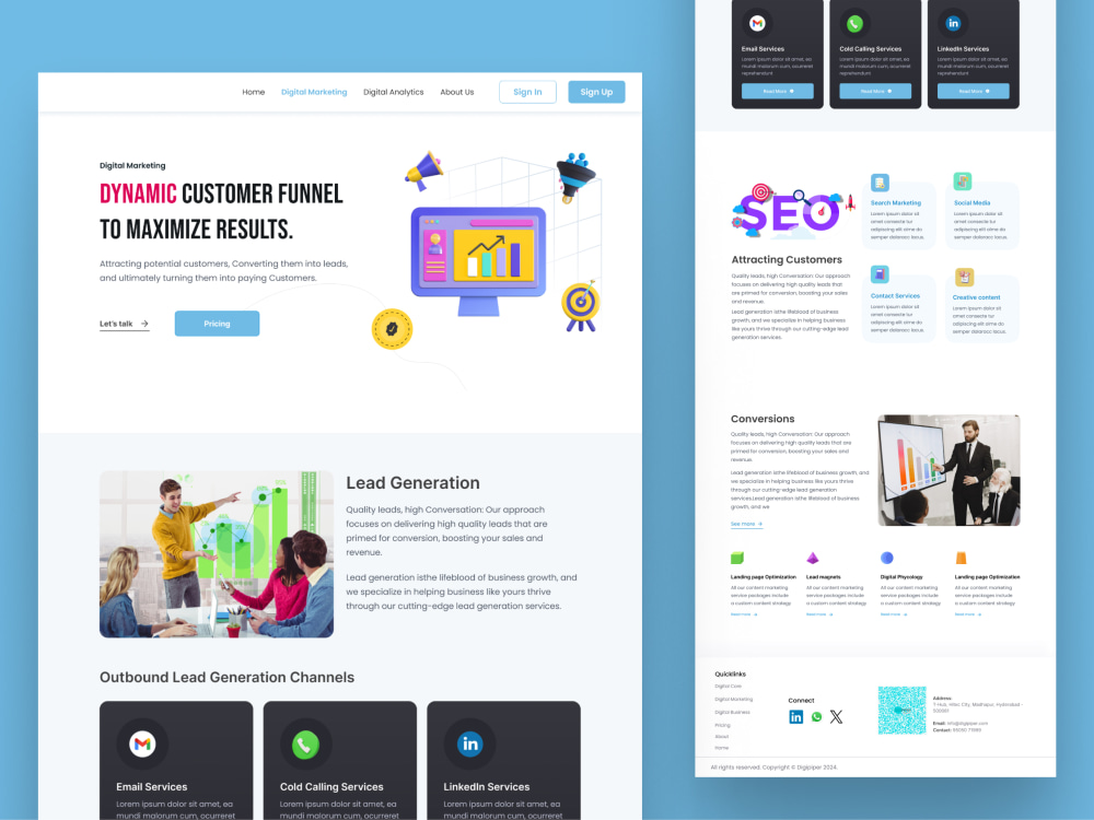 Landing page, website ui ux design with Figma | Upwork