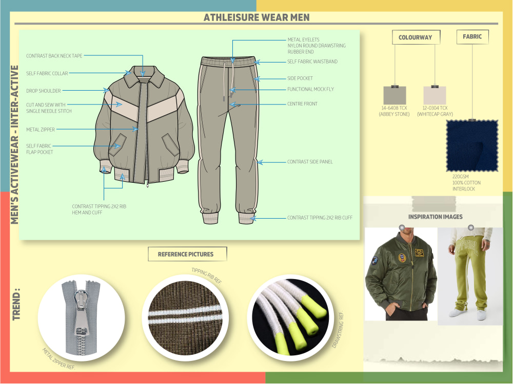 Advanced Fashion Design Tech Pack Flat Sketches and Details ...
