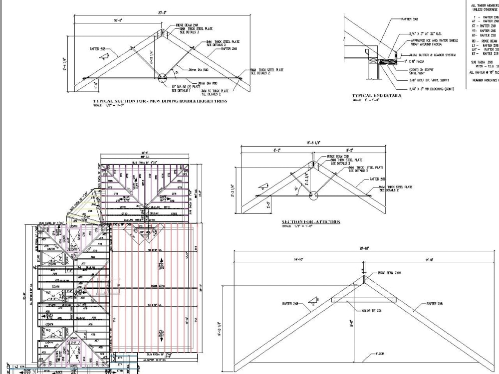 Truss engineering framing structure drawing | Upwork