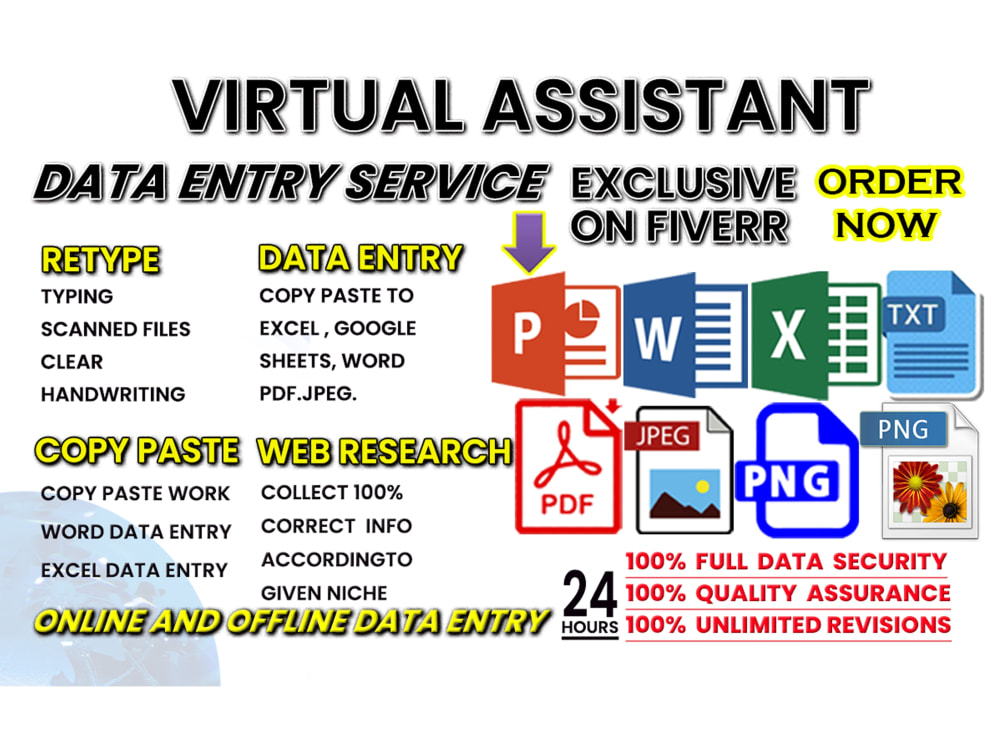 Data entry in excel, word and file conversion | Upwork