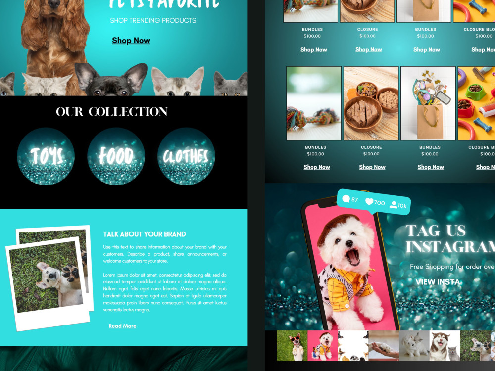 Canva Website Template, Done for You Website, Template, Pet Store ...