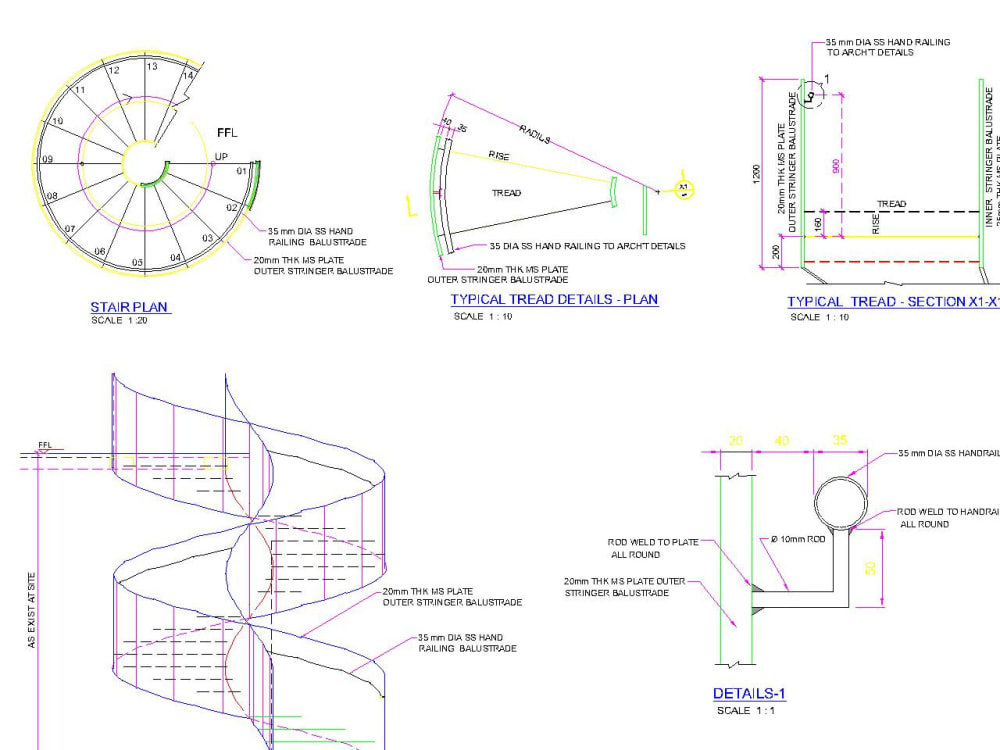 Staircase and Handrail Shop Drawings | Upwork