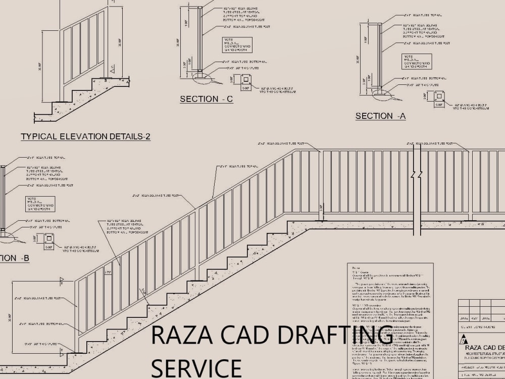 Staircase and Handrail Shop Drawings | Upwork