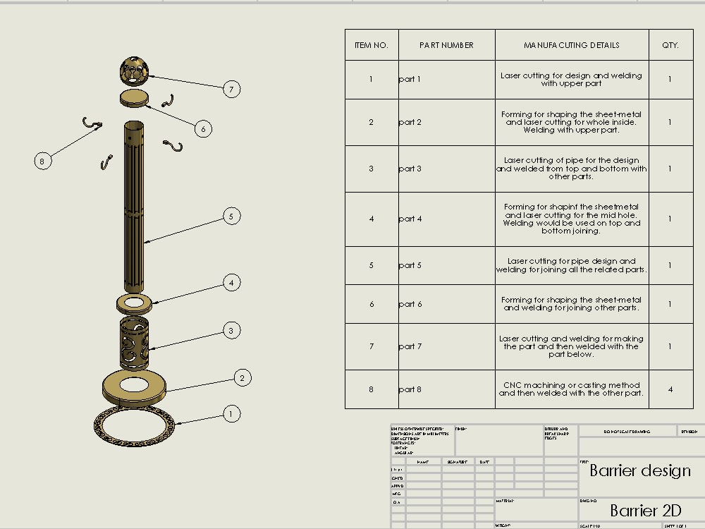 Design for manufacturing CAD models ready with 2D drawings on ...