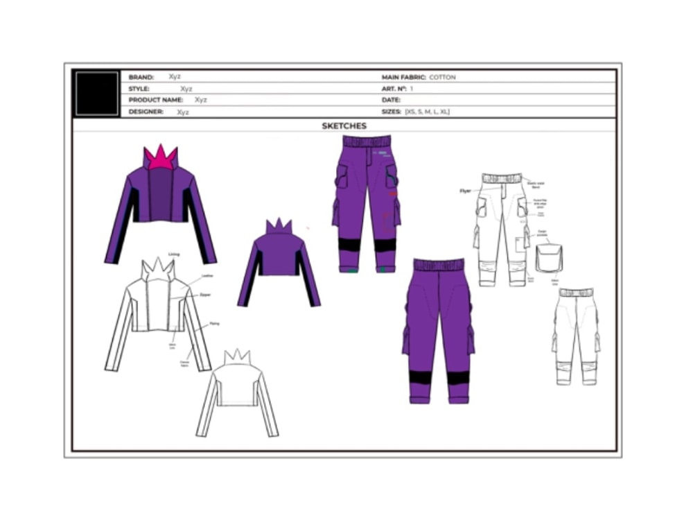 A detailed factory made Tech Pack | Upwork