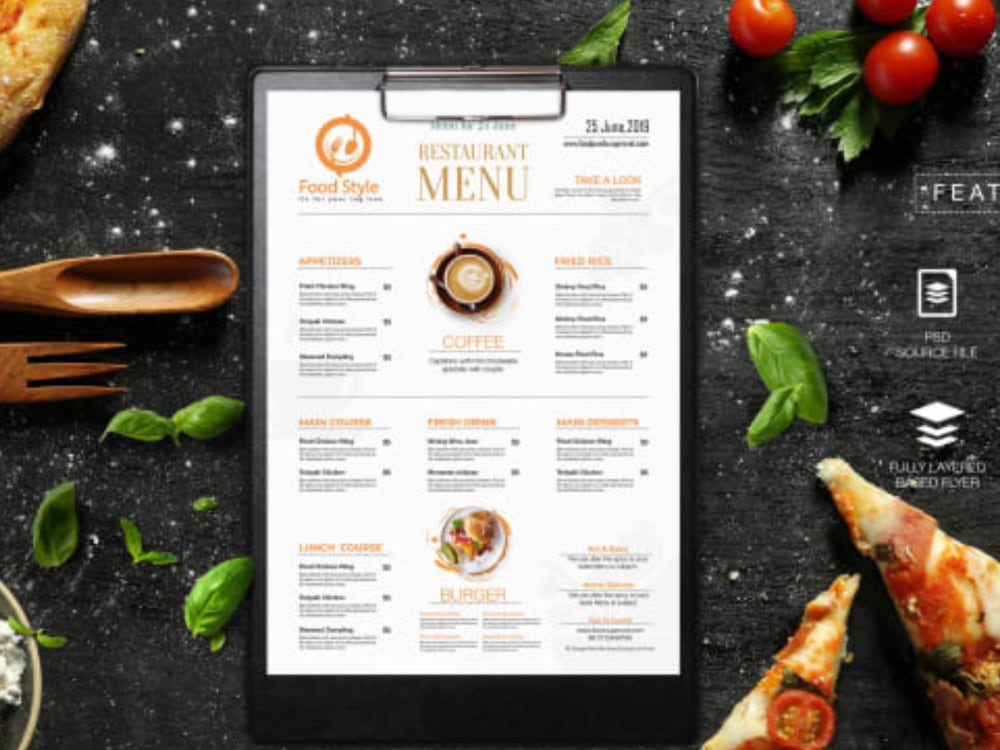 Modern restaurant menu design | Upwork