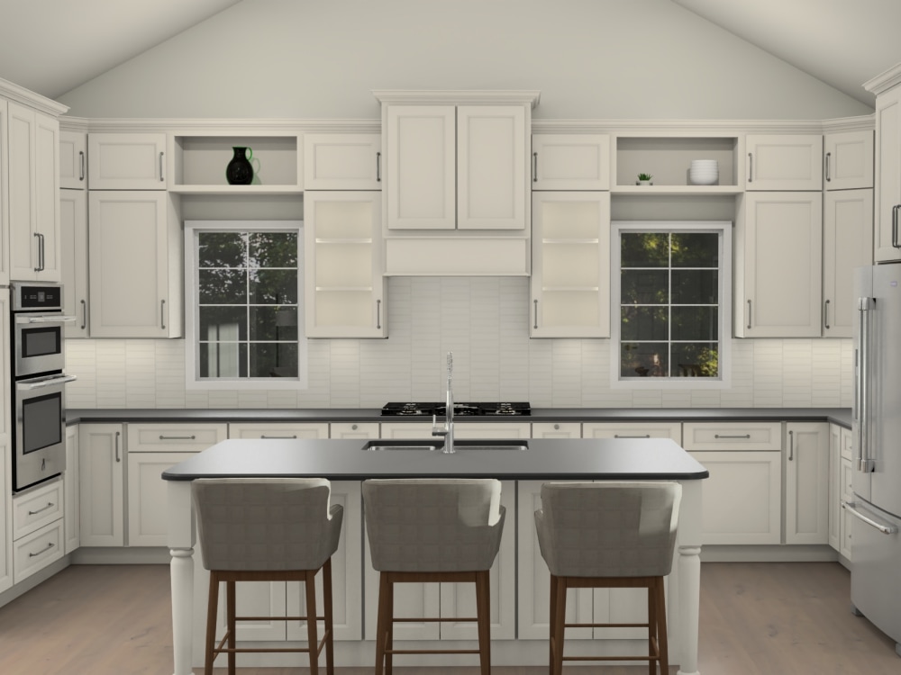Customized Kitchen Design With 2D Floor Plan, 2D Elevations, and 3D ...