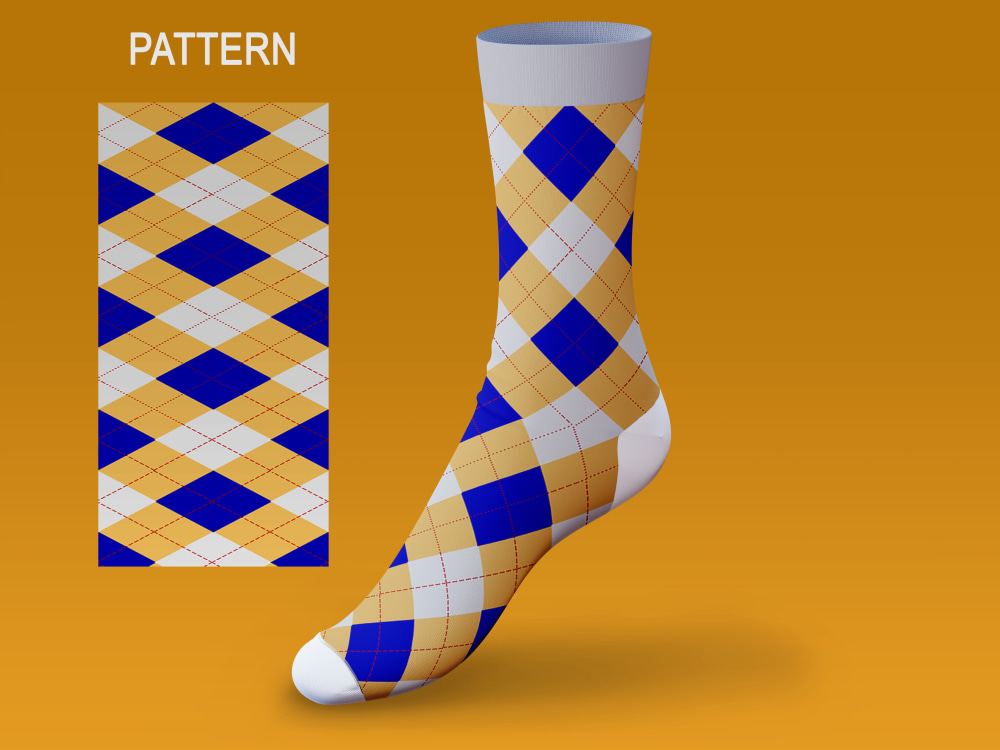 A fantastic argile pattern design for your socks business | Upwork