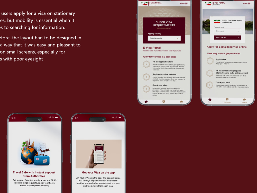E Visa UI Mobile Application | Upwork