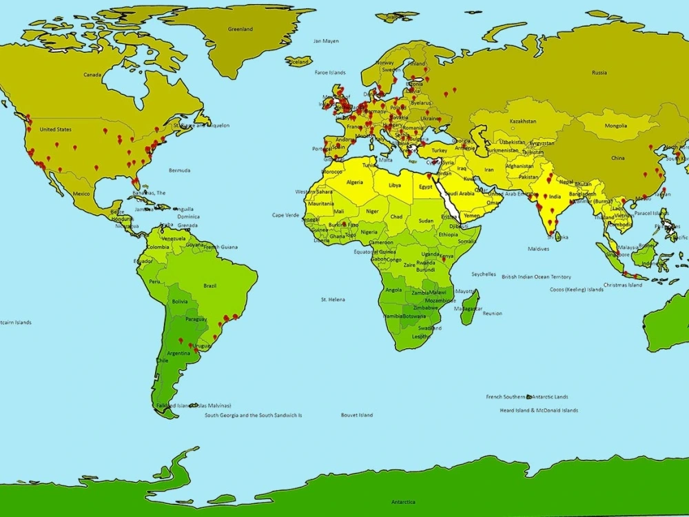 A nice world map for any purpose. Such as Academic or business purposes ...