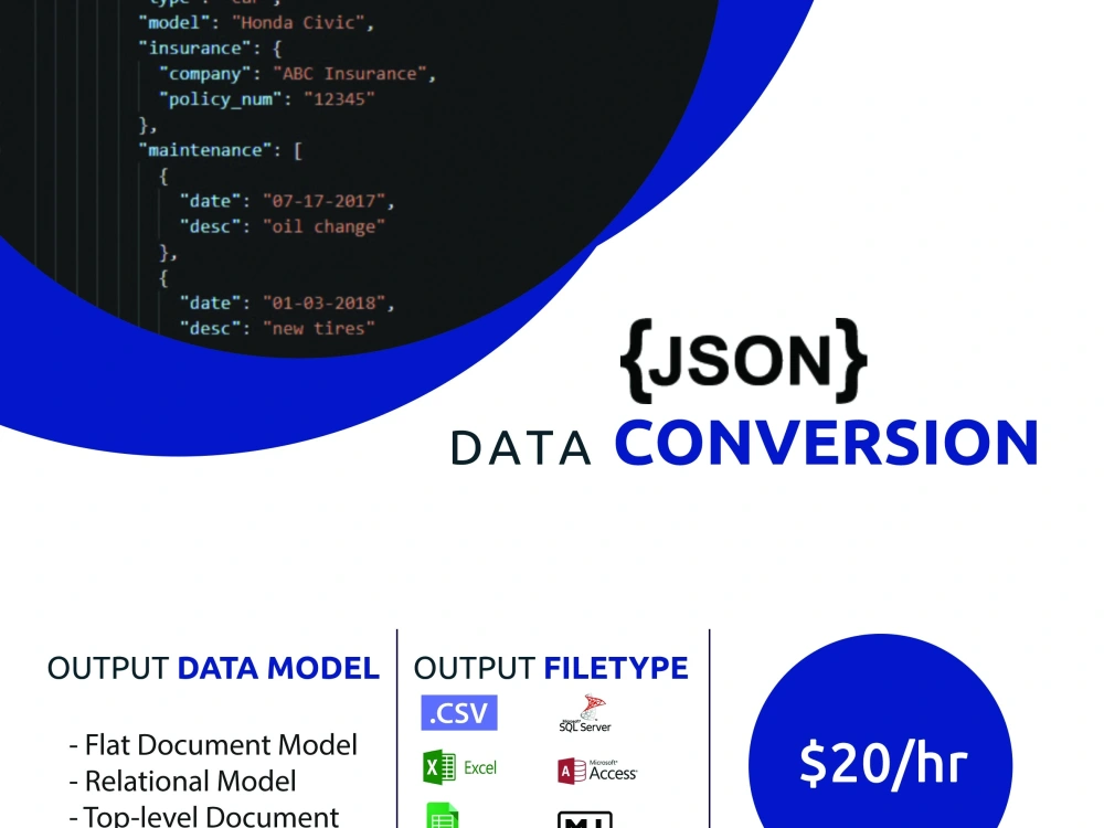 JSON Data conversion for your business | Upwork