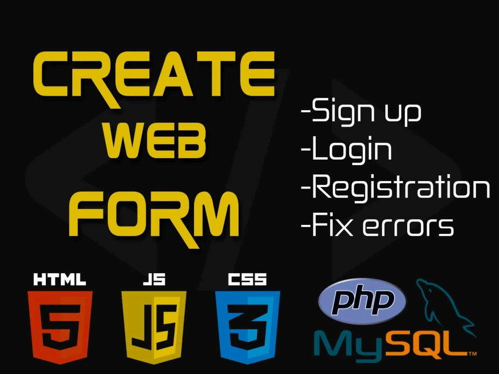 Responsive Web form, login form, signup form, register form | Upwork