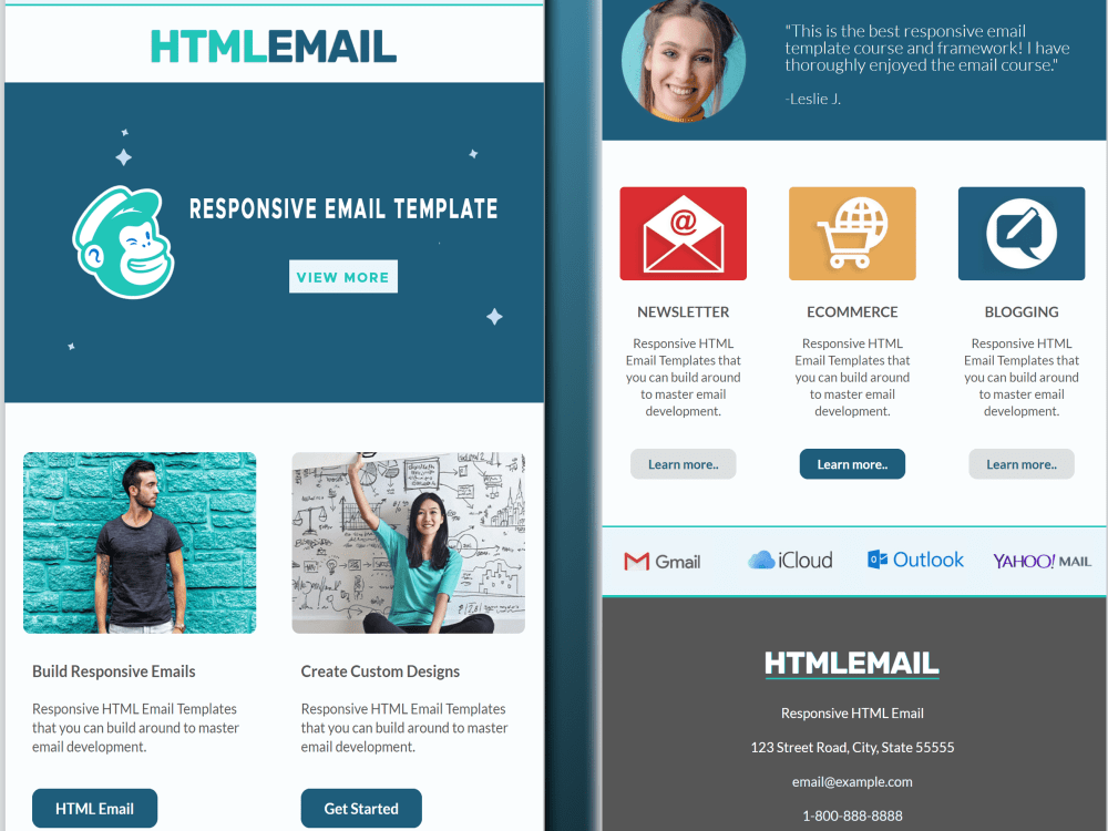 Responsive HTML email template, HTML newsletter, custom email template ...
