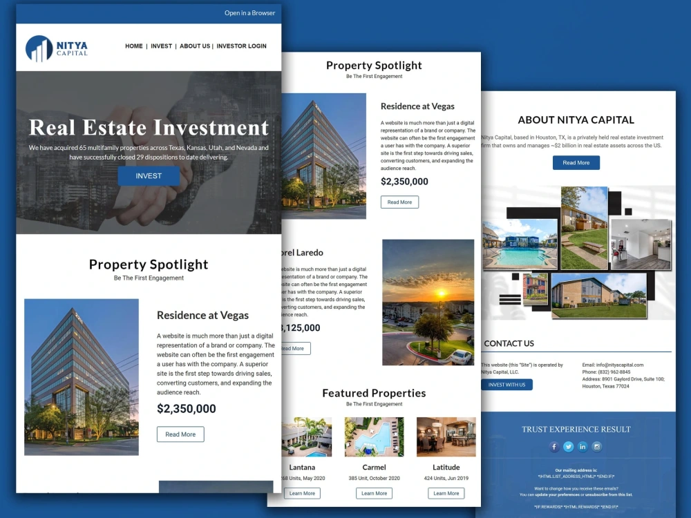 Responsive HTML email template, HTML newsletter, custom email template ...