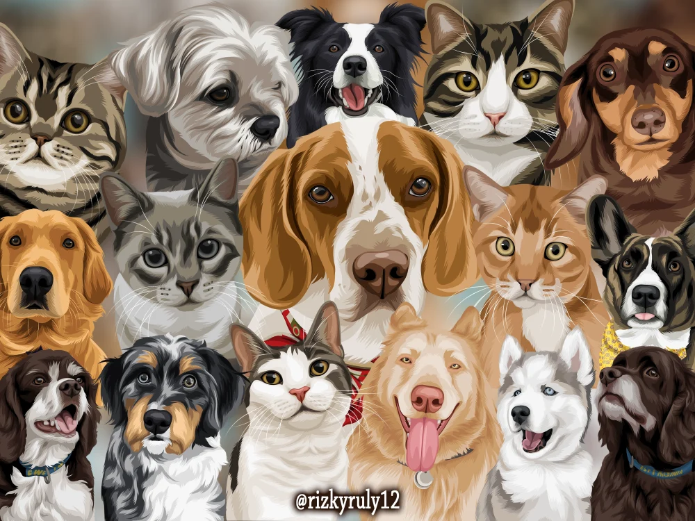 A fantastic pet vector cartoon potrait | Upwork