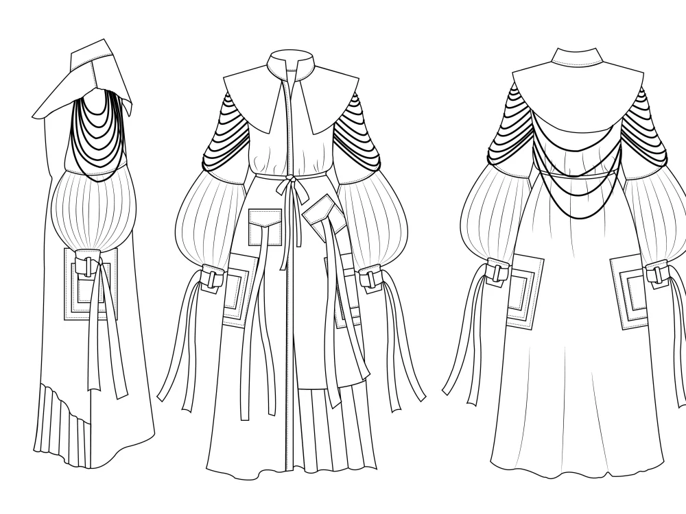 A fashionable and technical flat sketch | Upwork