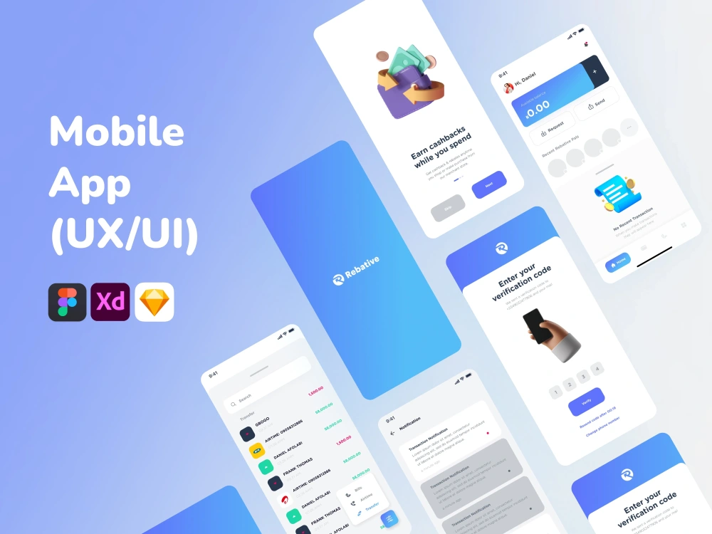 A modern and clean mobile app UX UI design | Figma | Framer | Upwork