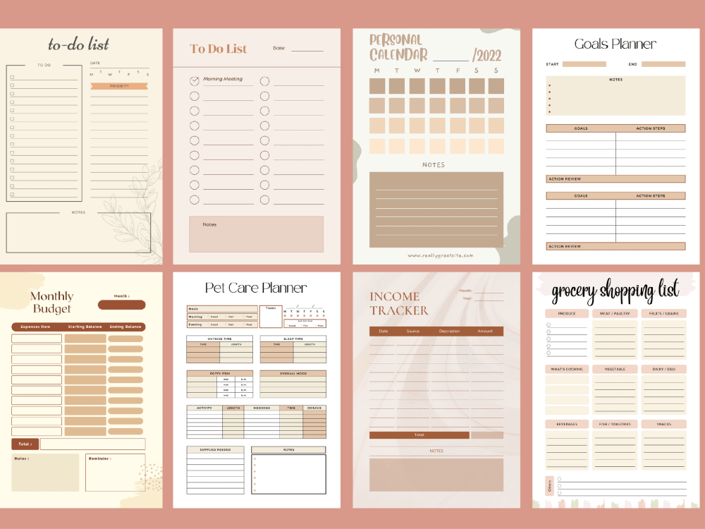 Professionally designed printable planner, journal cover and interior ...