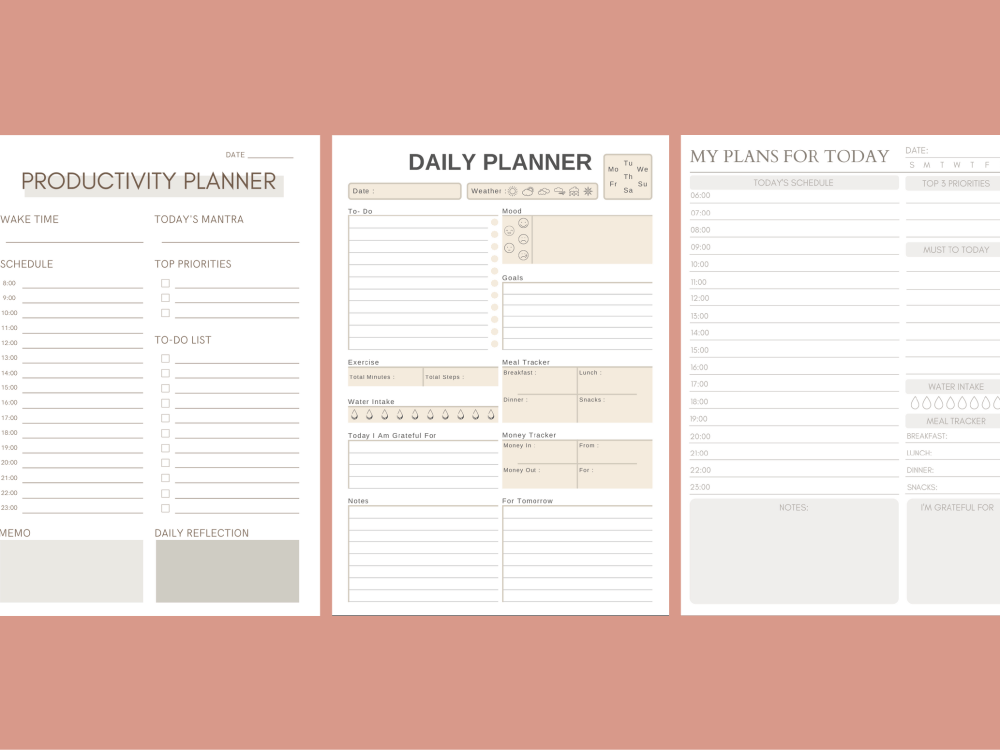 Professionally designed printable planner, journal cover and interior ...