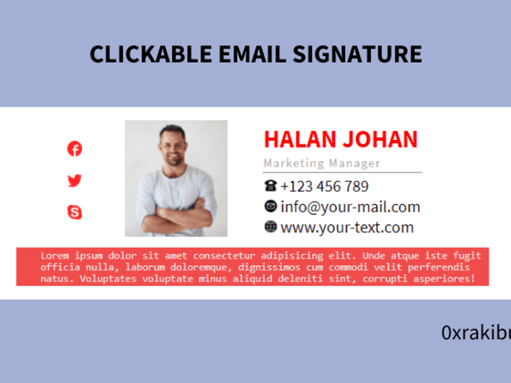 Clickable HTML Email Signature | Upwork