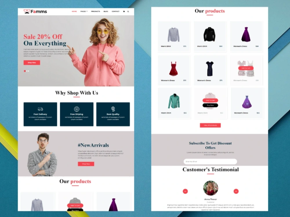 Responsive HTML, CSS & JavaScript website and according to a modern ...
