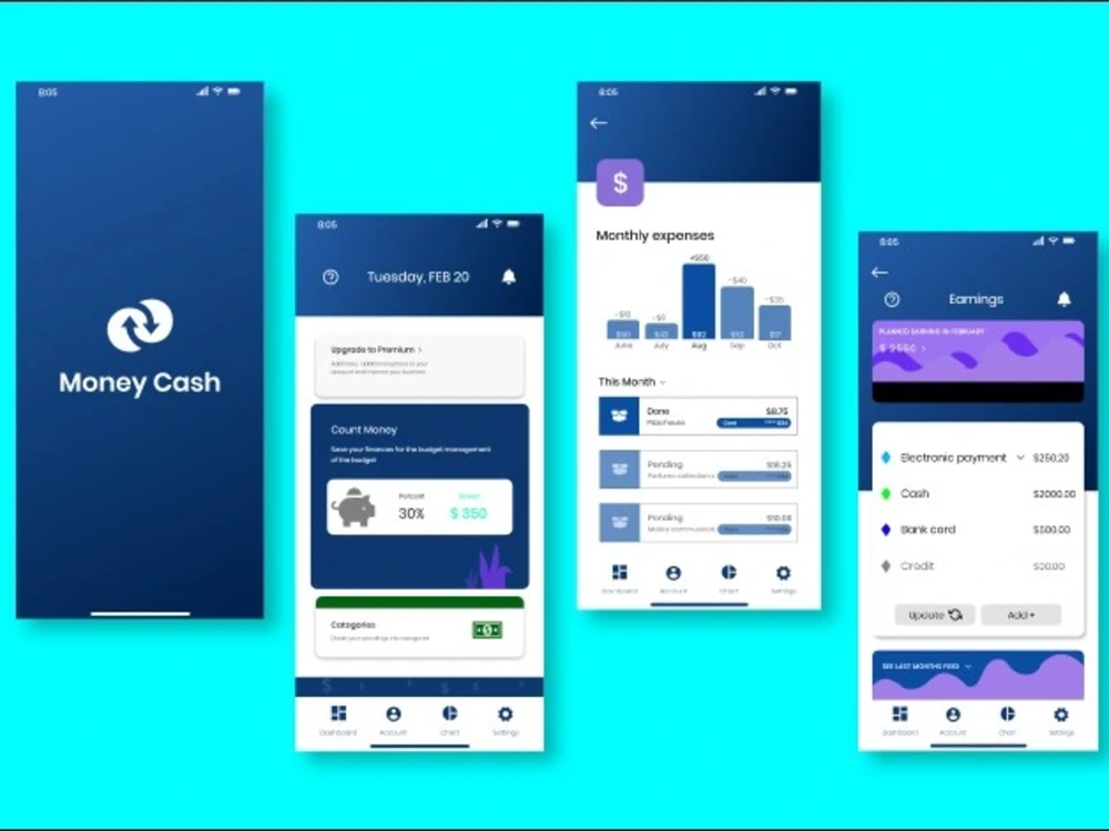 A trendy and modern mobile app UI UX Design | Upwork