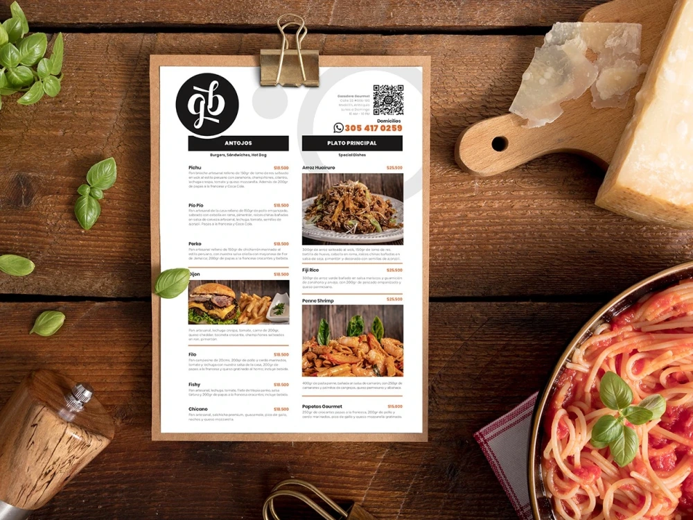 Customized food and drink MENU designed | Upwork
