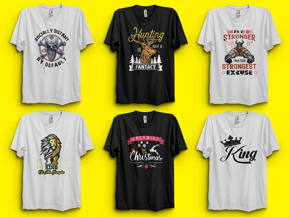 Custom trendy t shirt design and bulk & white t shirt design | Upwork